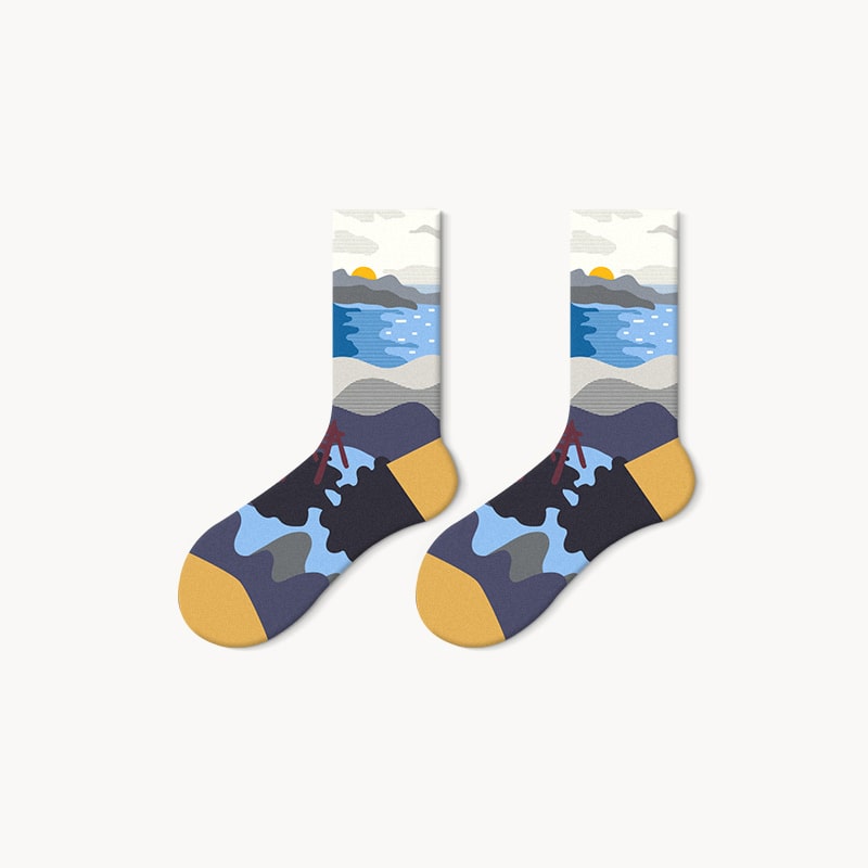 Calm Scenery Socks | Exclusive Deals at TheSockWave